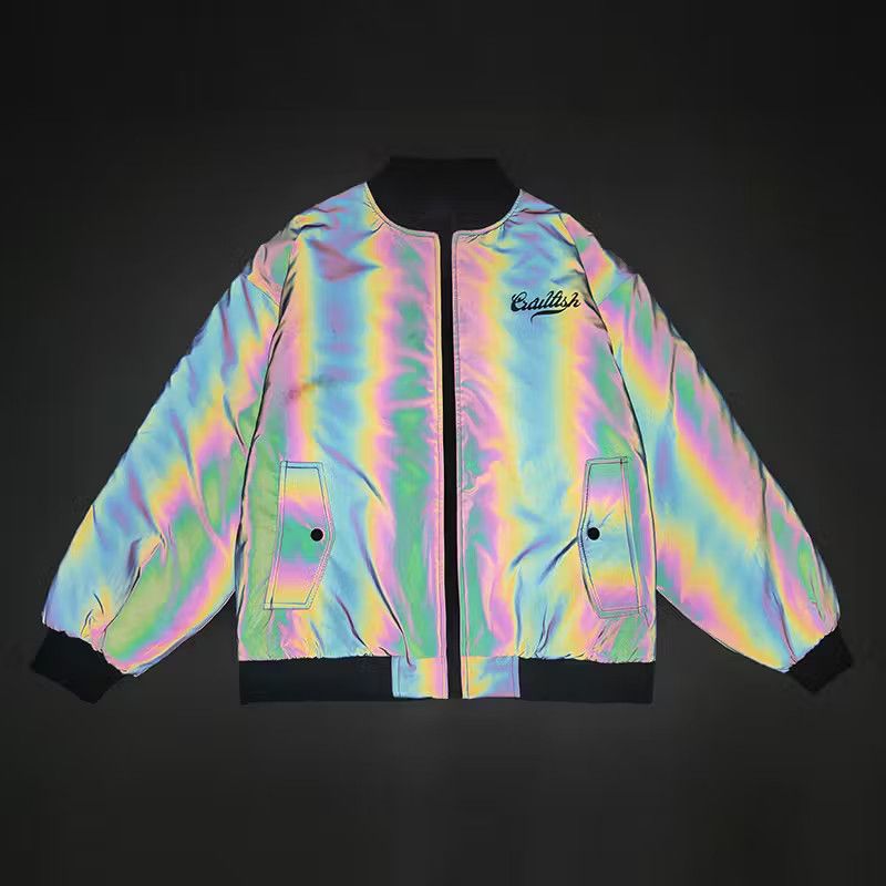 Streetwear × Vintage Reflective Bomber Jacket | Grailed