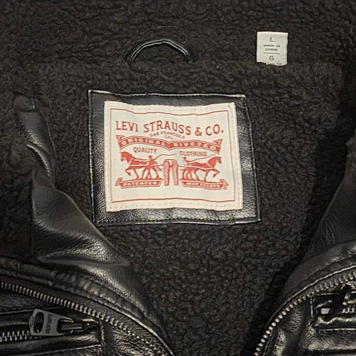 Levi's Levi Strauss & Co. Leather Jacket Sherpa Black Large New | Grailed