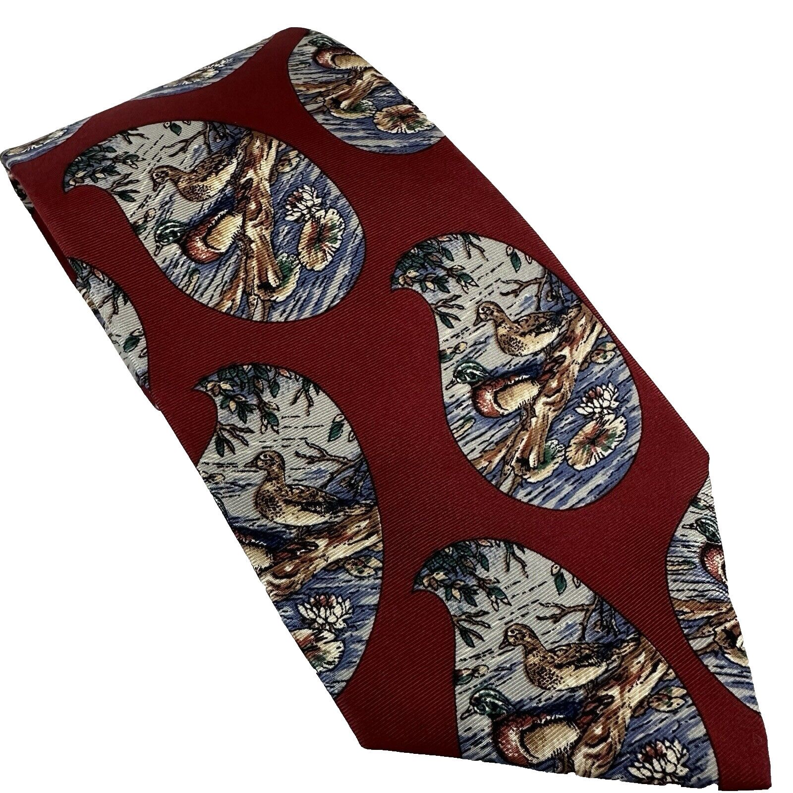 Other Ducks Unlimited Tie Silk USA Maroon Duck Preppy Classiccore | Grailed
