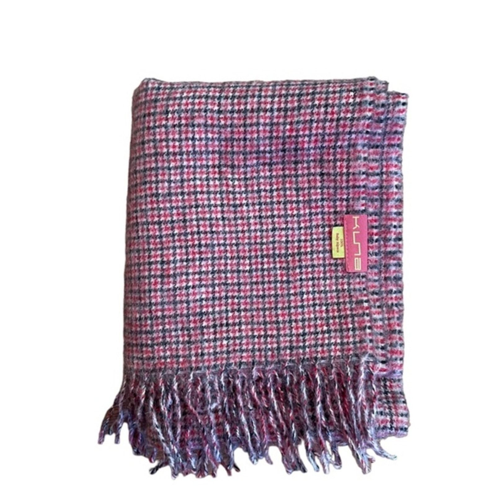 Kuna Kuna Peruvian Baby Alpaca Black Red Houndstooth Fringe Scarf | Grailed