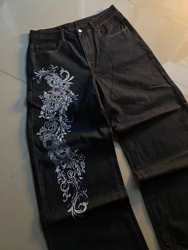 Japanese Brand printing baggy jeans y2K harajuku style | Grailed