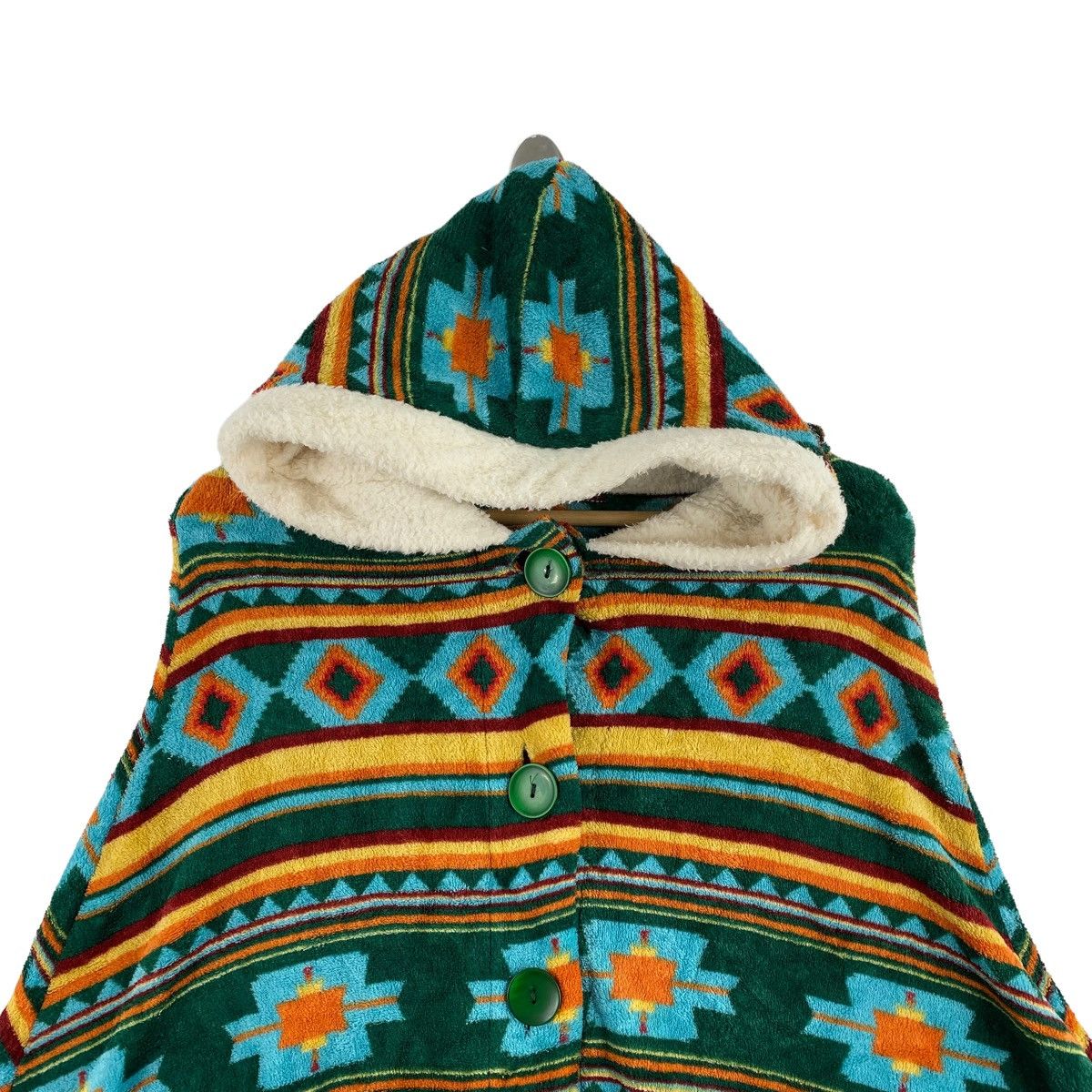 Navajo UCHI POCA Navajo Aztec Native Design Button Up Hooded Cloak ...