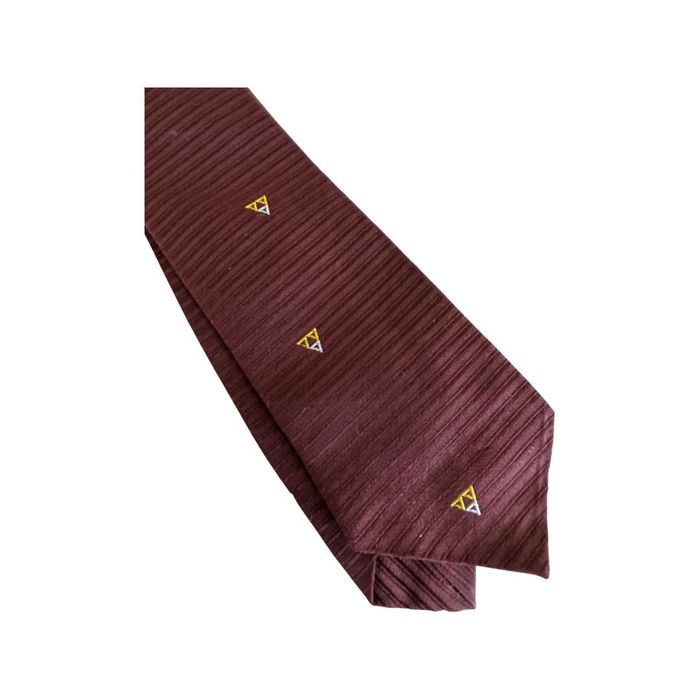 Vintage Vintage Brown Skinny Tie, Yellow White Triangle Print Tie | Grailed