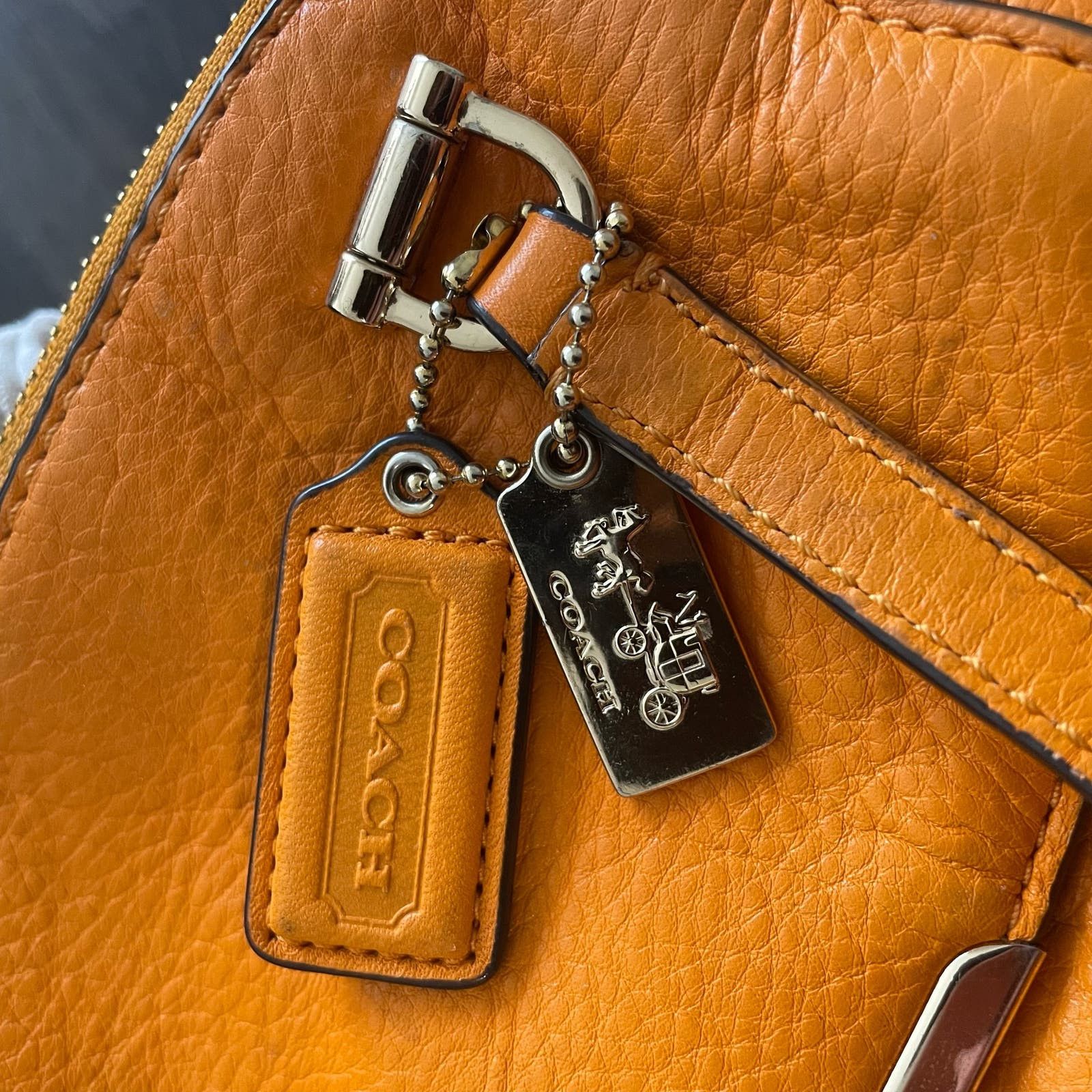Vintage COACH Madison Small Georgie Satchel Orange Leather | Grailed