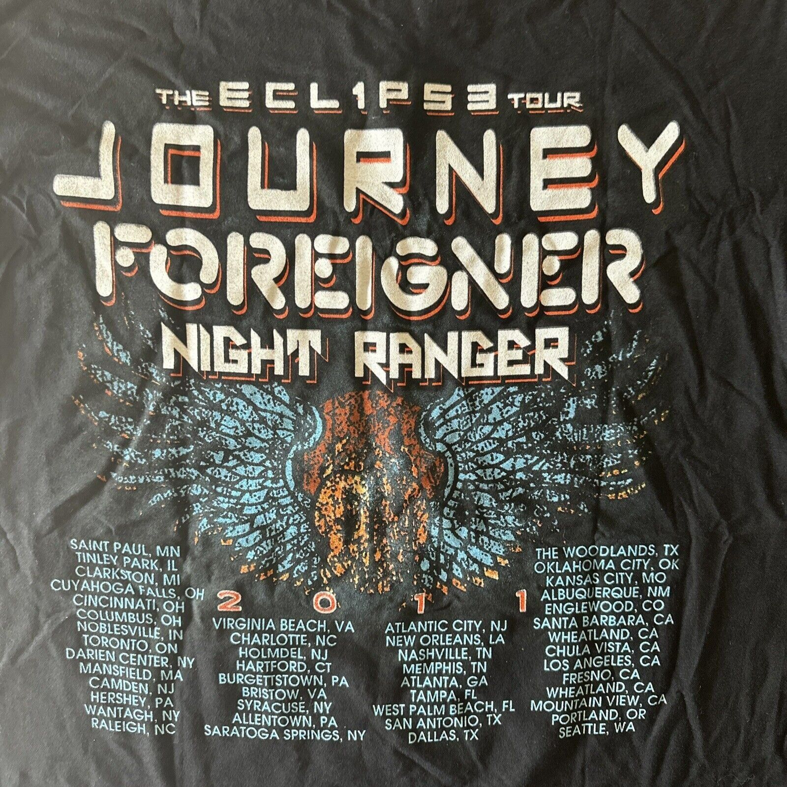 Hanes 2011 Journey Foreigner Night Ranger Tour Shirt Size S | Grailed
