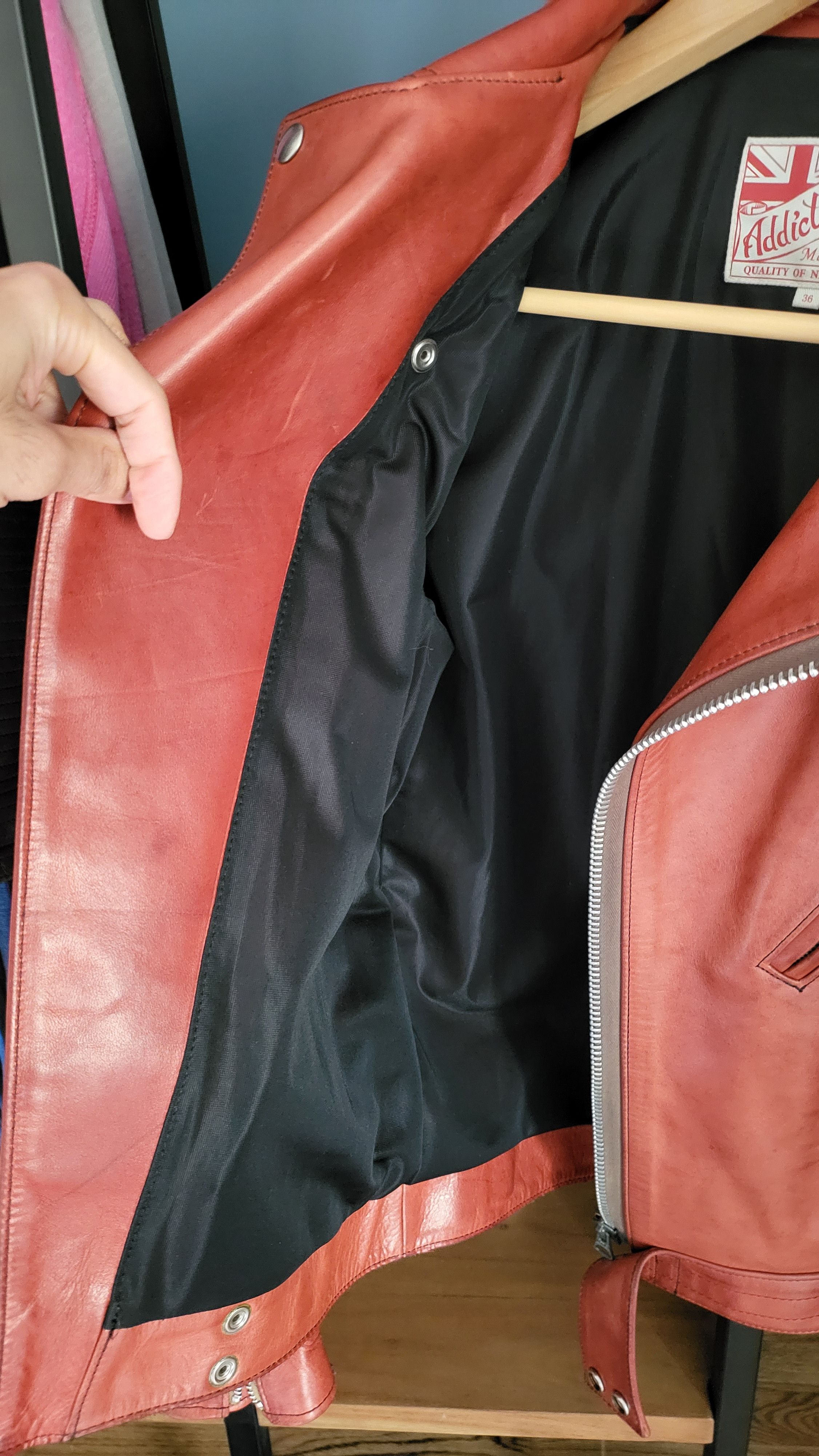 Addict Clothes Japan Addict Clothes AD-03 Leather Jacket Red Horsehide ...