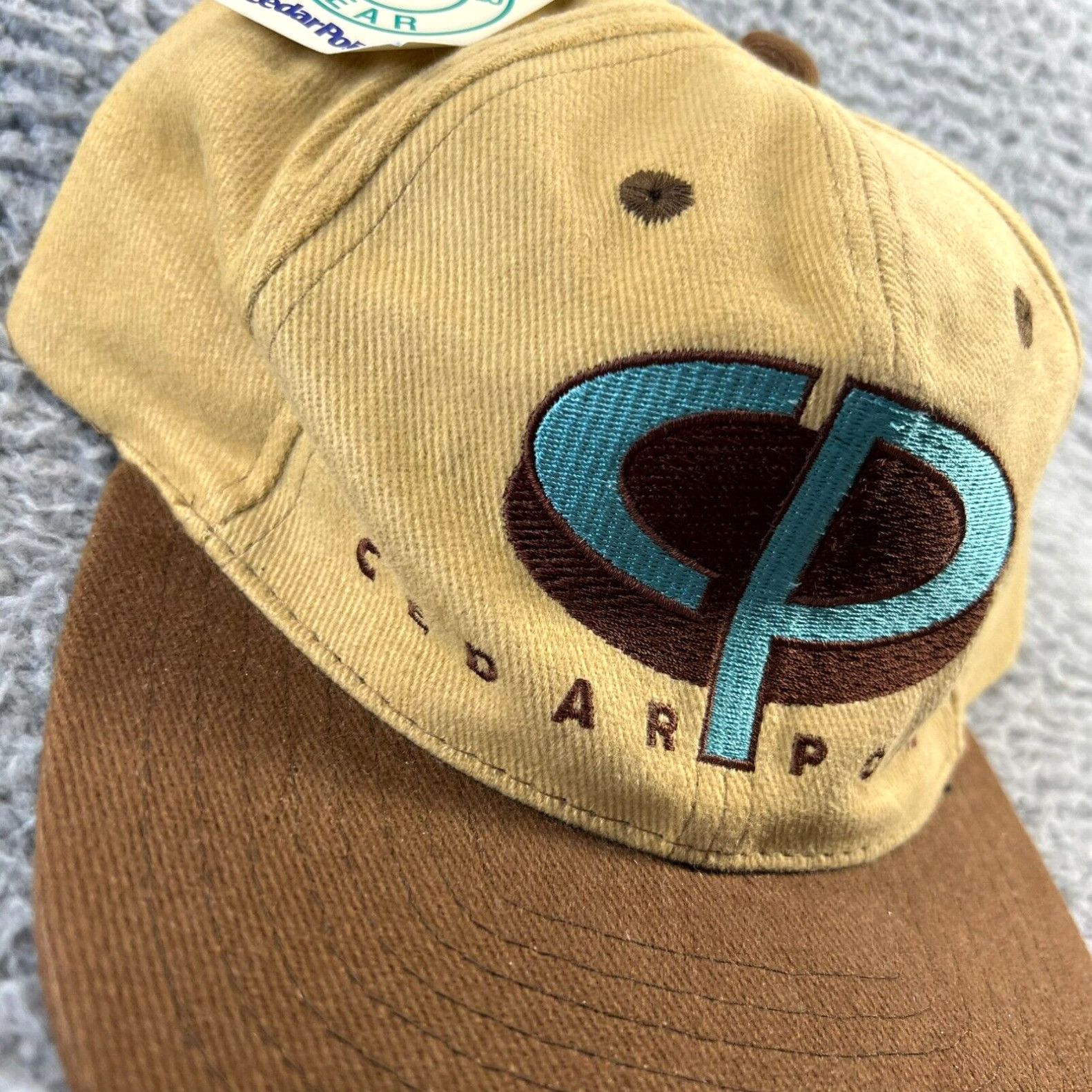 Logo 7 Vintage Cedar Point Hat Brown Embroidered Logo CP Adjustable ...