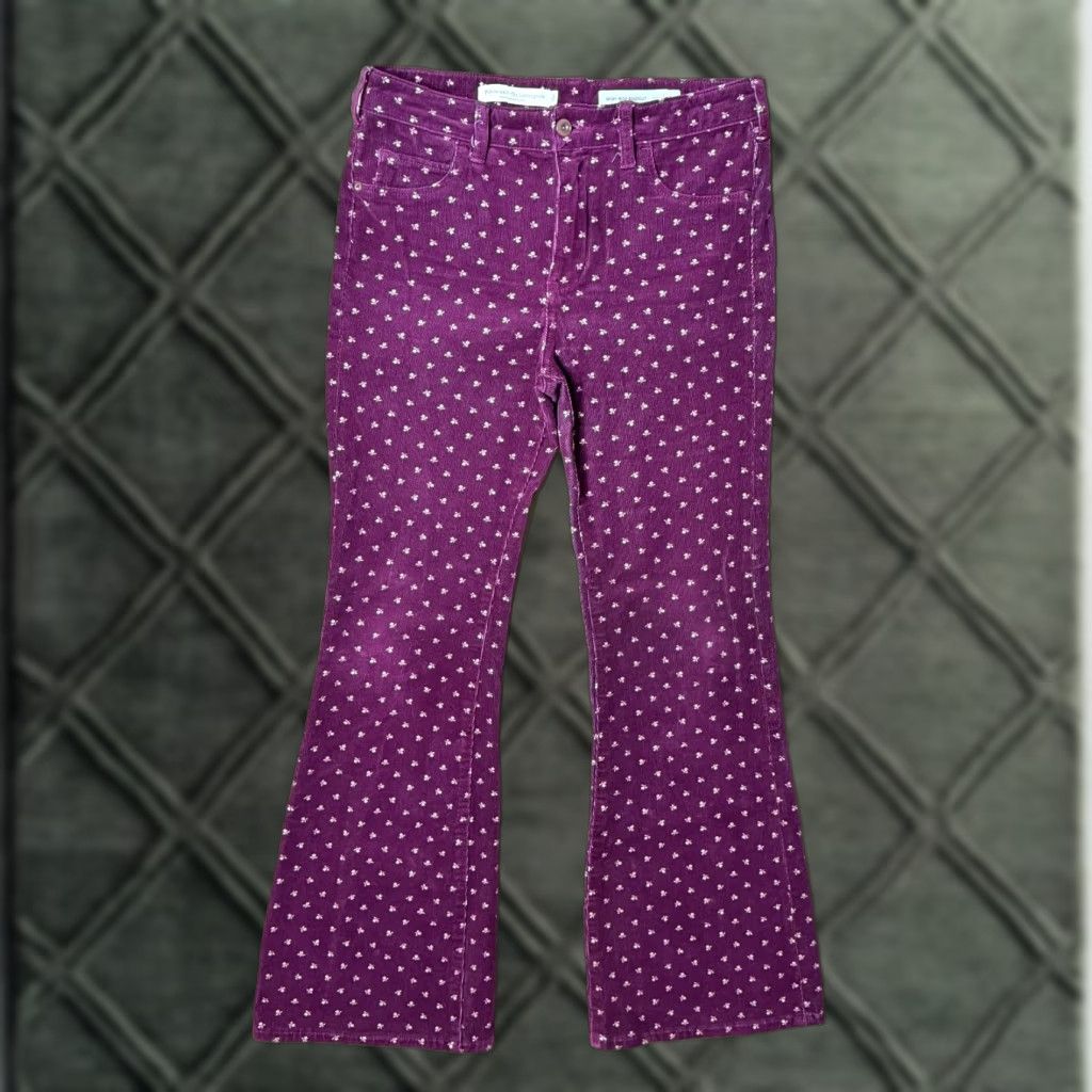 Vintage Pilcro Women’s 28 Burgundy Floral High Rise Flare Pants ...