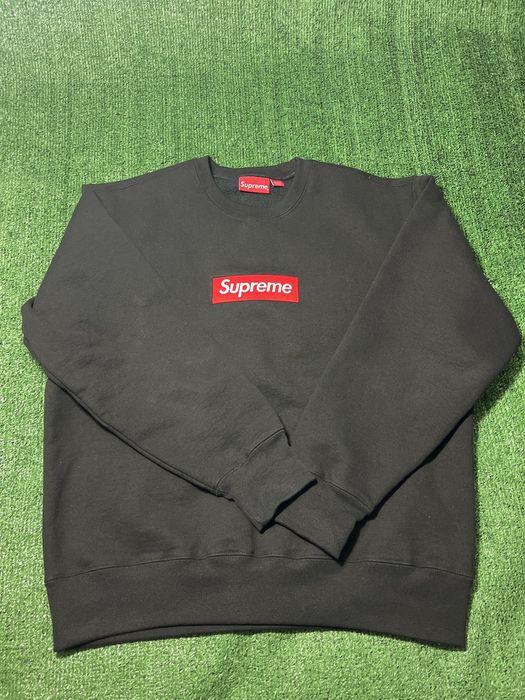 Supreme black crewneck shop red box logo Supreme black crewneck shop red box logo