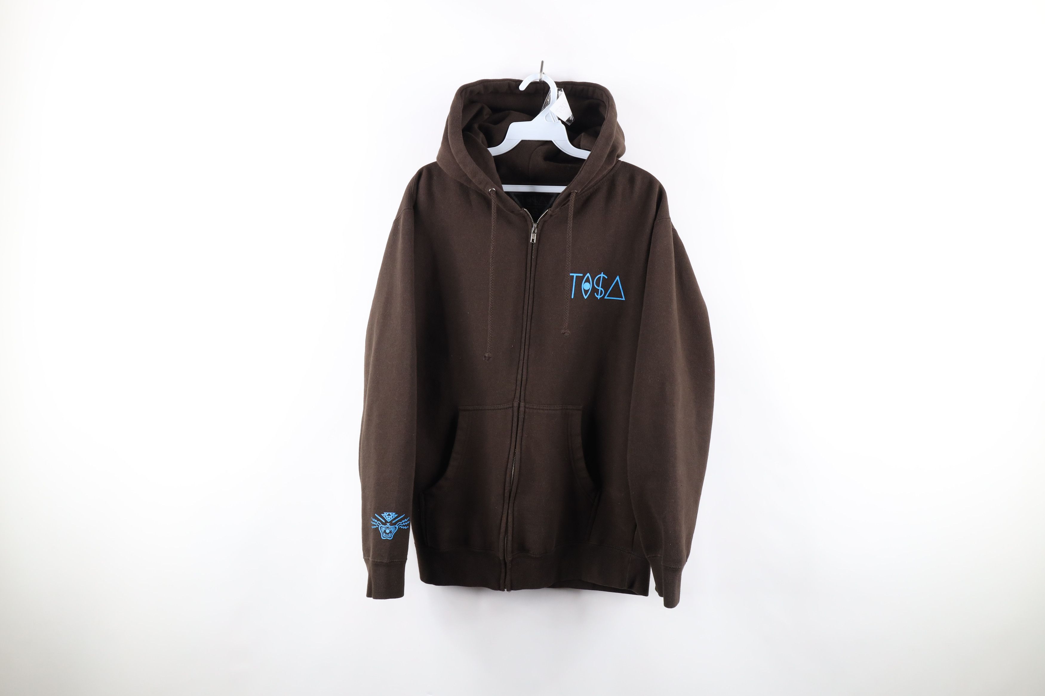 TISA TISA Out Car Logo Big Sean Tyga Full Zip Hoodie Brown USA | Grailed
