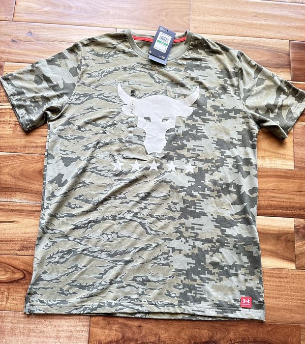 Under Armour Under Armour Mens Project Rock Camo T Shirt Veteran Day ...