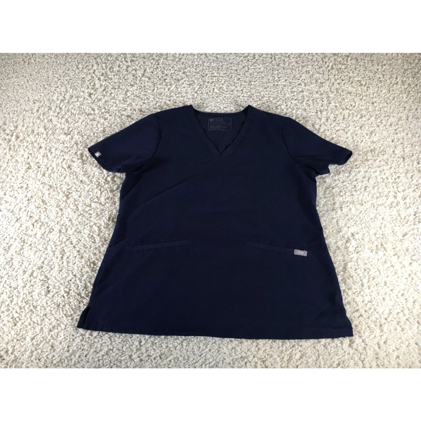 Vintage FIGS Scrub Top Womens Medium Blue Shirt Front Pockets Nurse ...