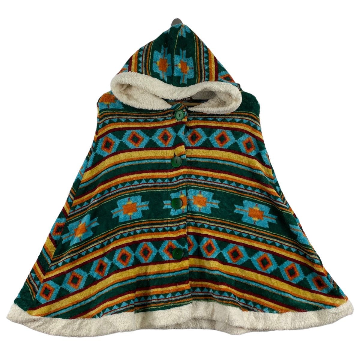 Navajo UCHI POCA Navajo Aztec Native Design Button Up Hooded Cloak ...