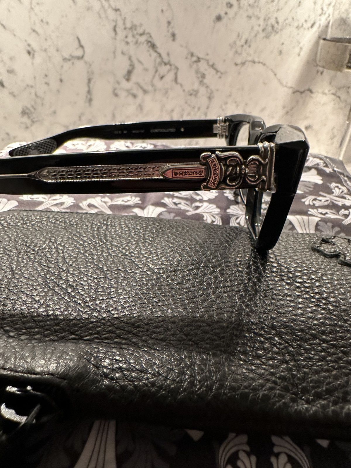 Chrome Hearts Chrome Hearts Black Cuntvoluted Glasses | Grailed