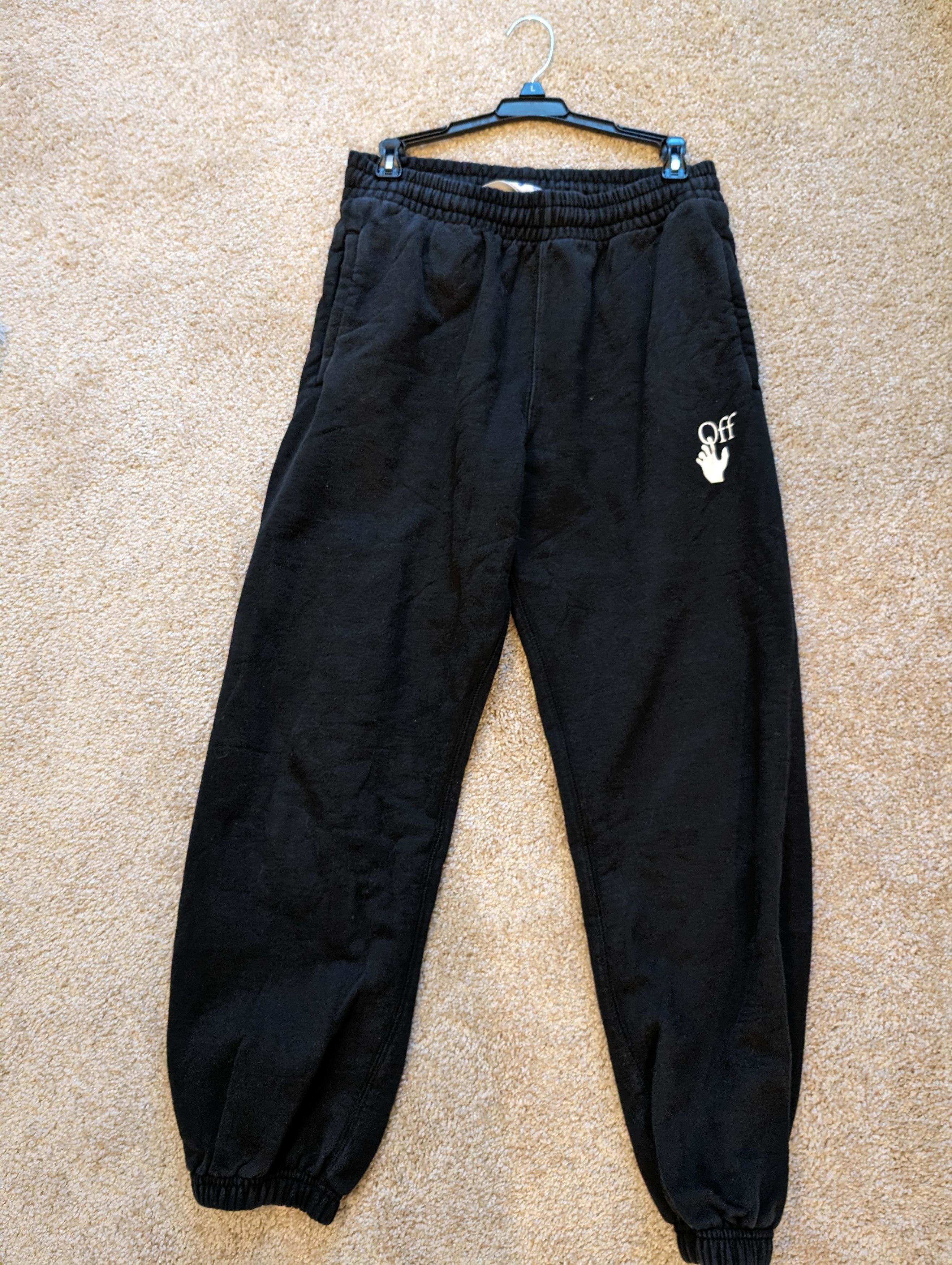 Off-White Off white hand diagonal sweatpants | Grailed