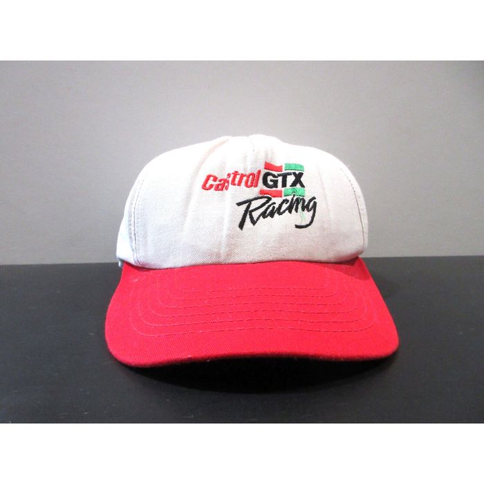 NASCAR VINTAGE Nascar Hat Cap Snap Back White Red Trucker Castrol GTX ...