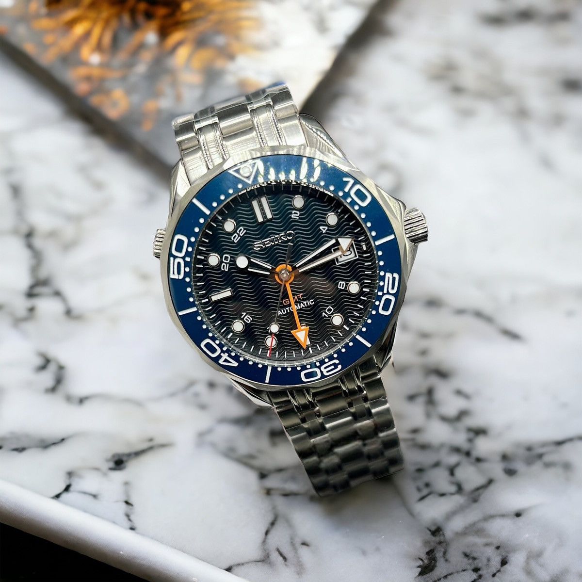 Seiko Seiko Mod Seamster GMT Steel Grey Dial Automatic Steel Watch ...