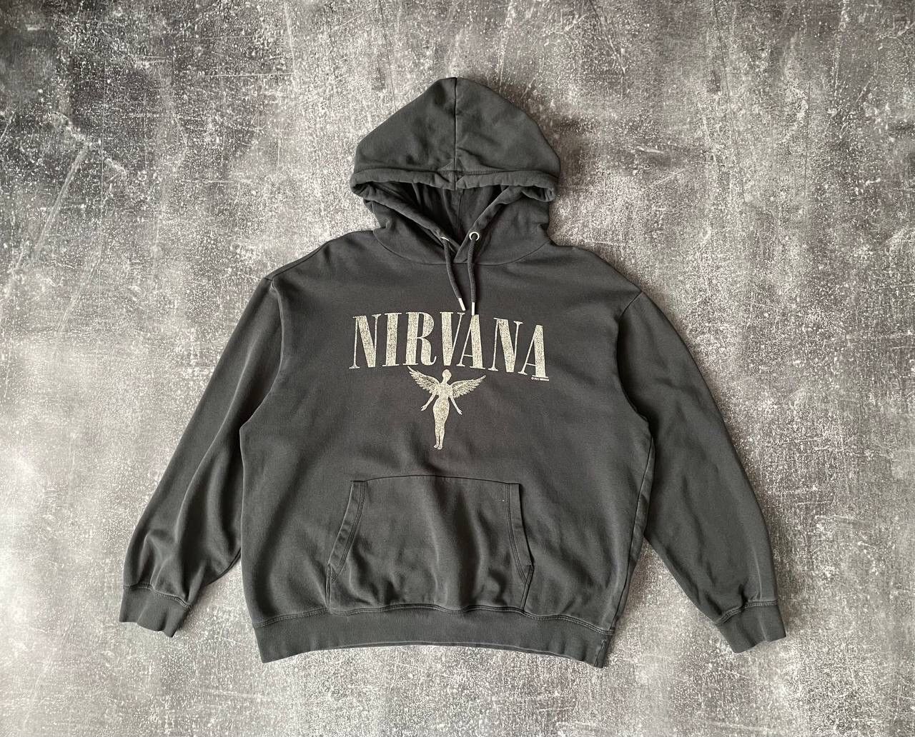 Kurt Cobain × Nirvana × Nirvana Designs Nirvana In Utero Hoodie Y2K Big Central Logo Size M Rare ...