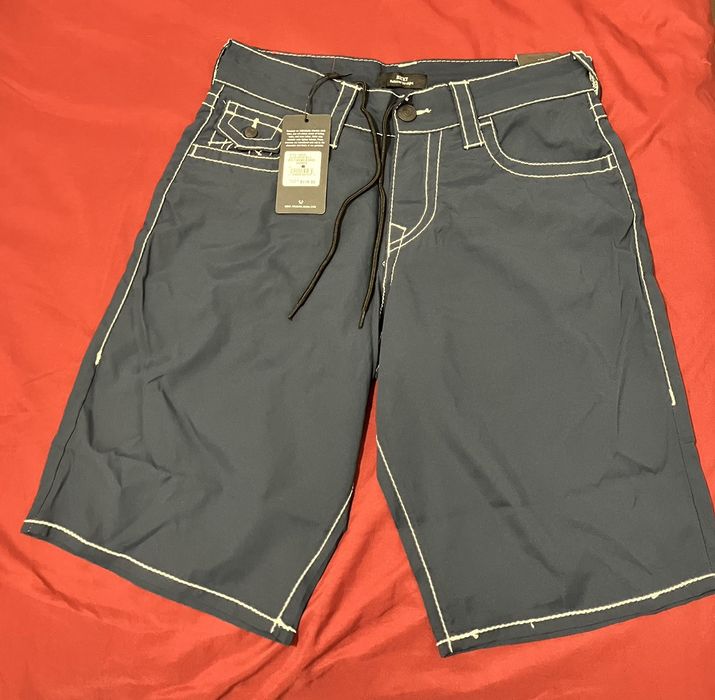 True Religion Navy blue / White True religon Ricky shorts | Grailed
