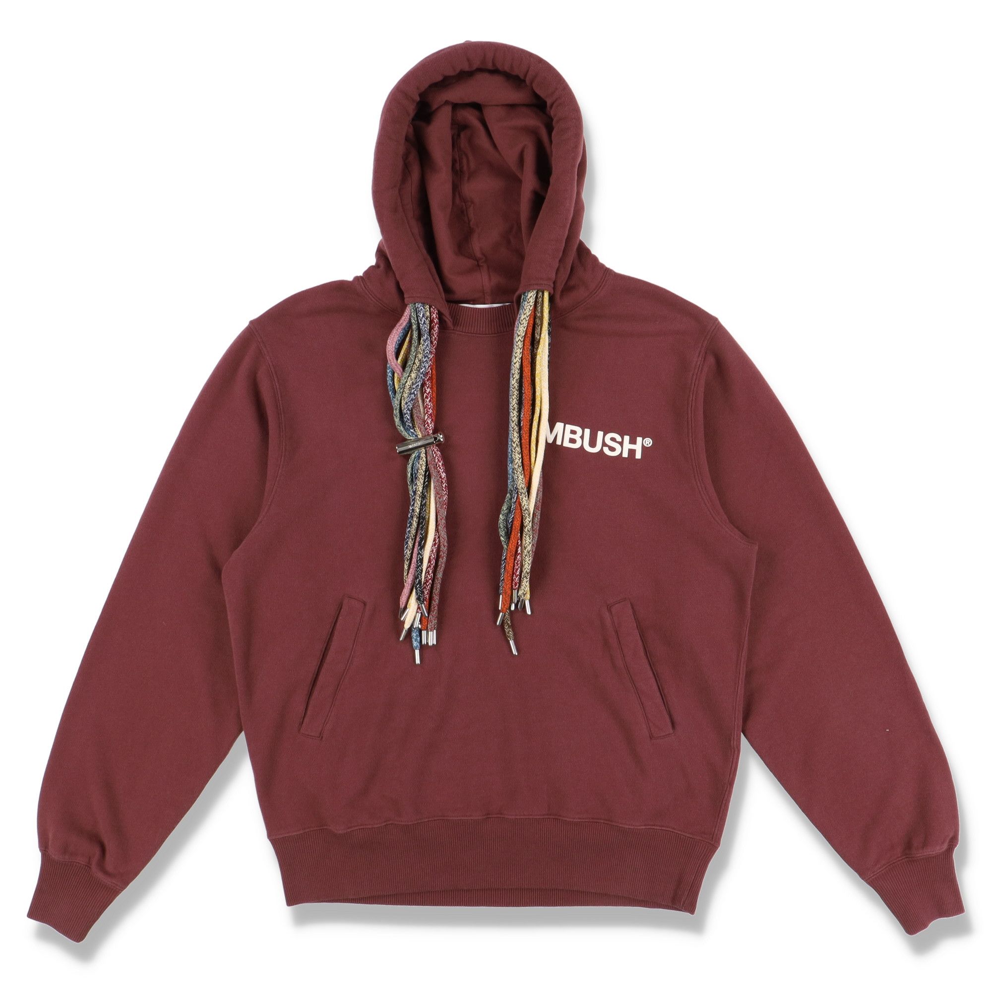 Ambush Design Burgundy Multi Drawstring Logo Hoodie | Grailed