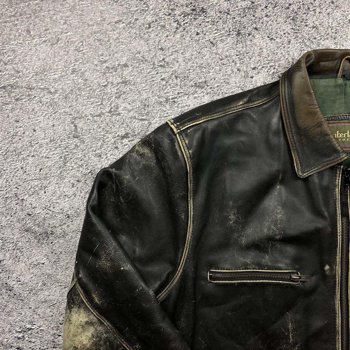 Timberland Vintage Genuine Leather Timberland Black 80s Cw Jacket Rare ...