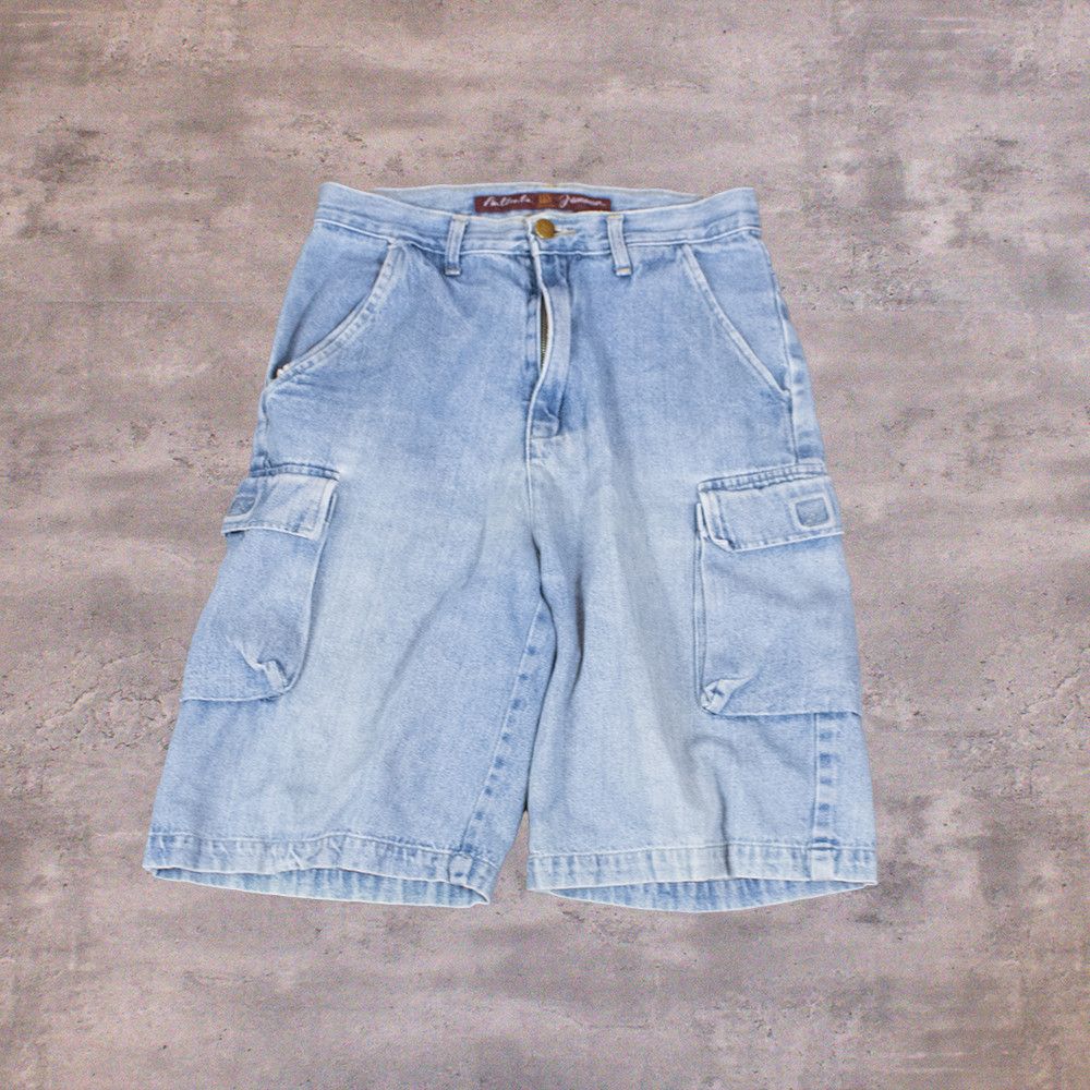 Vintage Vintage 1990's Baggy Lightwash Cargo Jorts Denim Shorts | Grailed