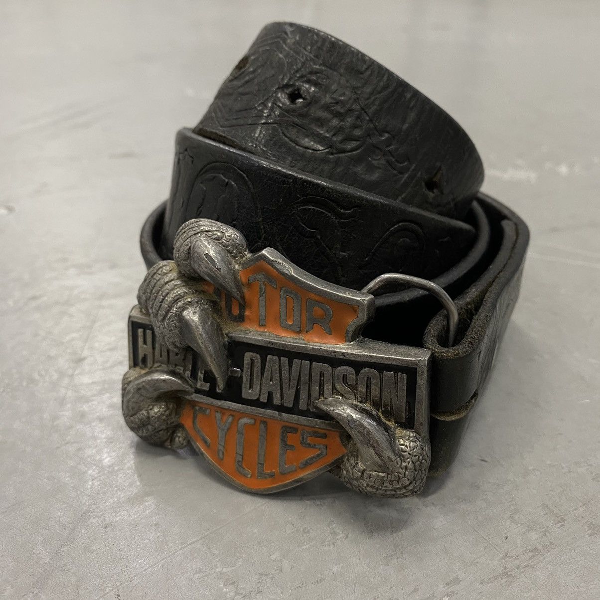 Harley Davidson × Vintage Vtg 1991 Harley Davidson Eagle Claw Tooled ...