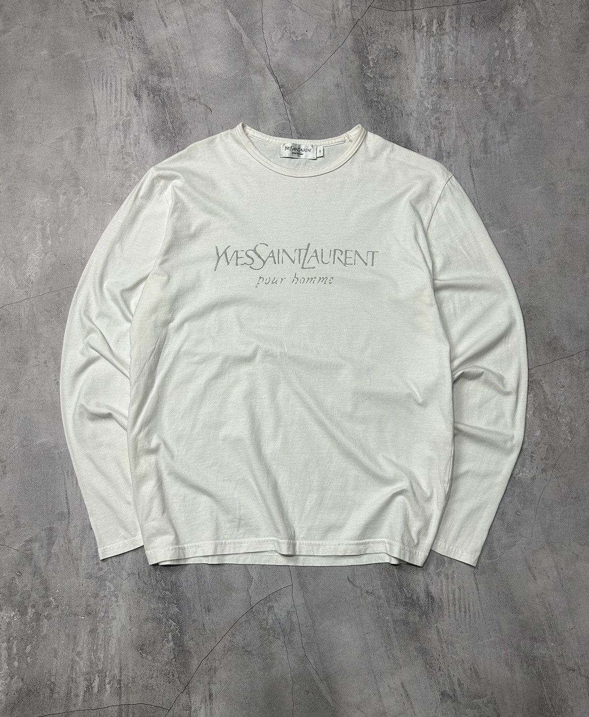 Saint Laurent Paris × Vintage × Yves Saint Laurent White YSL Longsleeve ...