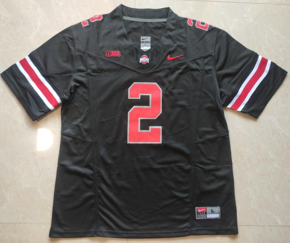 Custom Men's Ohio State Buckeyes #2 Caleb Downs Jersey Black | Grailed
