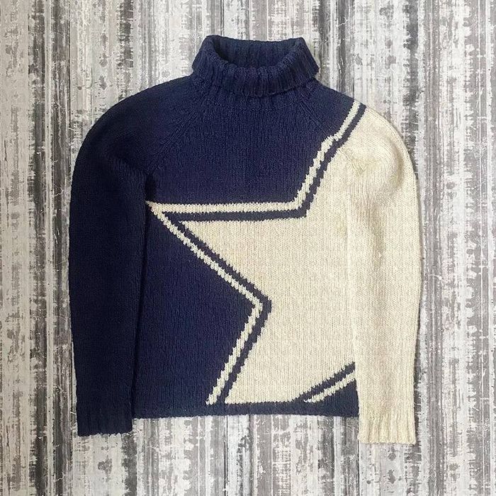 Vintage Knitted men's star sweater | Grailed