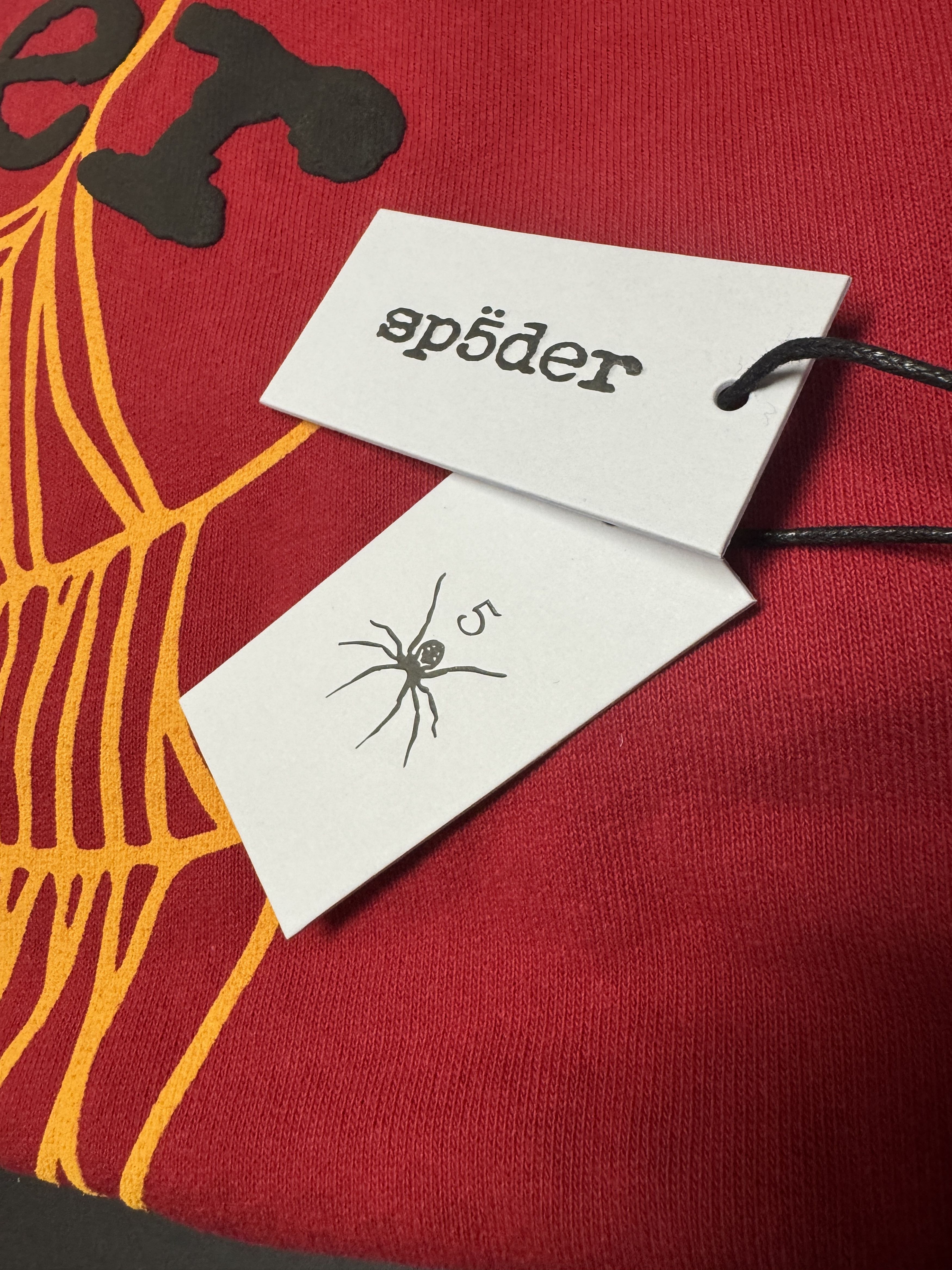 Sp5der Sp5der OG Web V2 Hoodie Red | Grailed