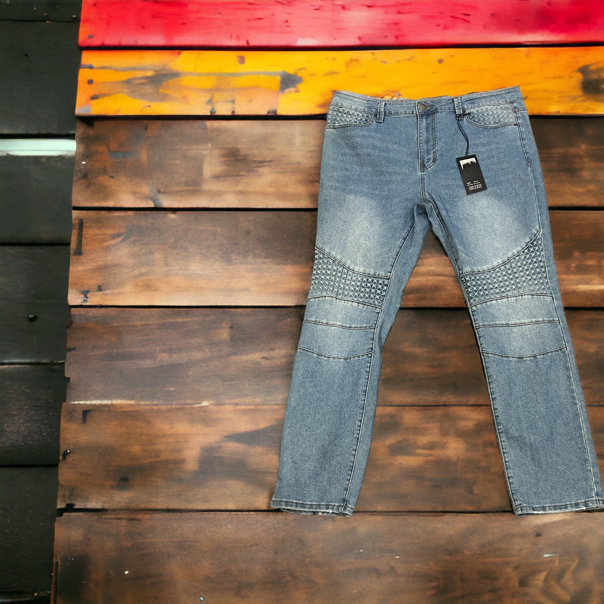 Other Fire & Rain Denim Jeans Men Moto Slim Light Distressing Size ...