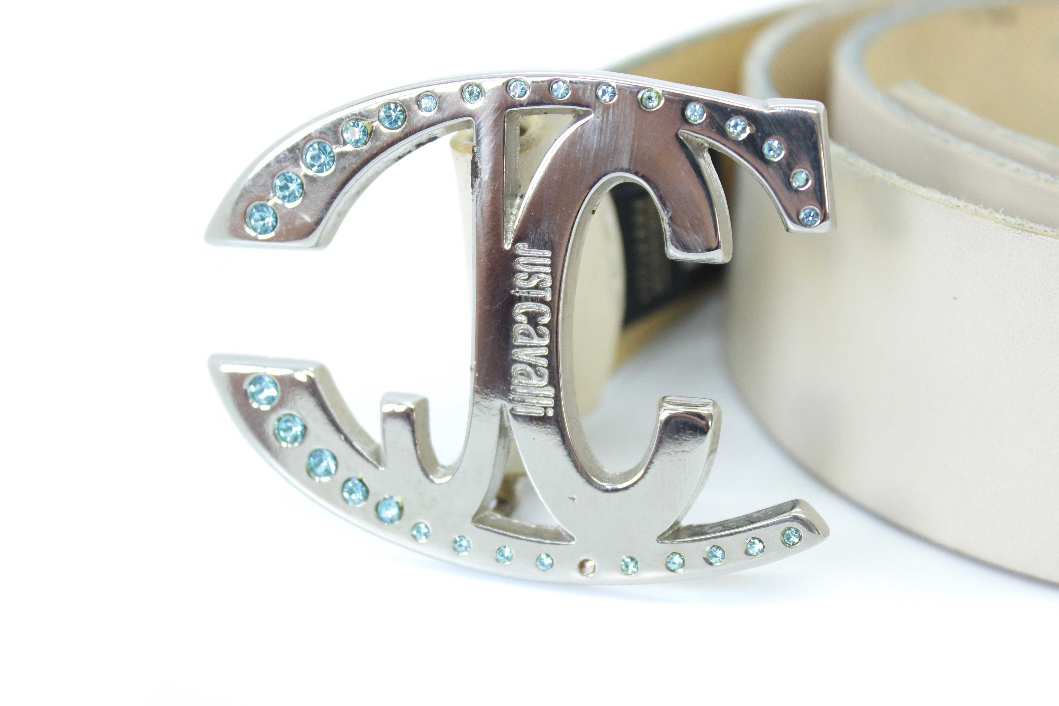 Just Cavalli × Roberto Cavalli 00S JC Logo Y2K Leather Belt Vintage ...