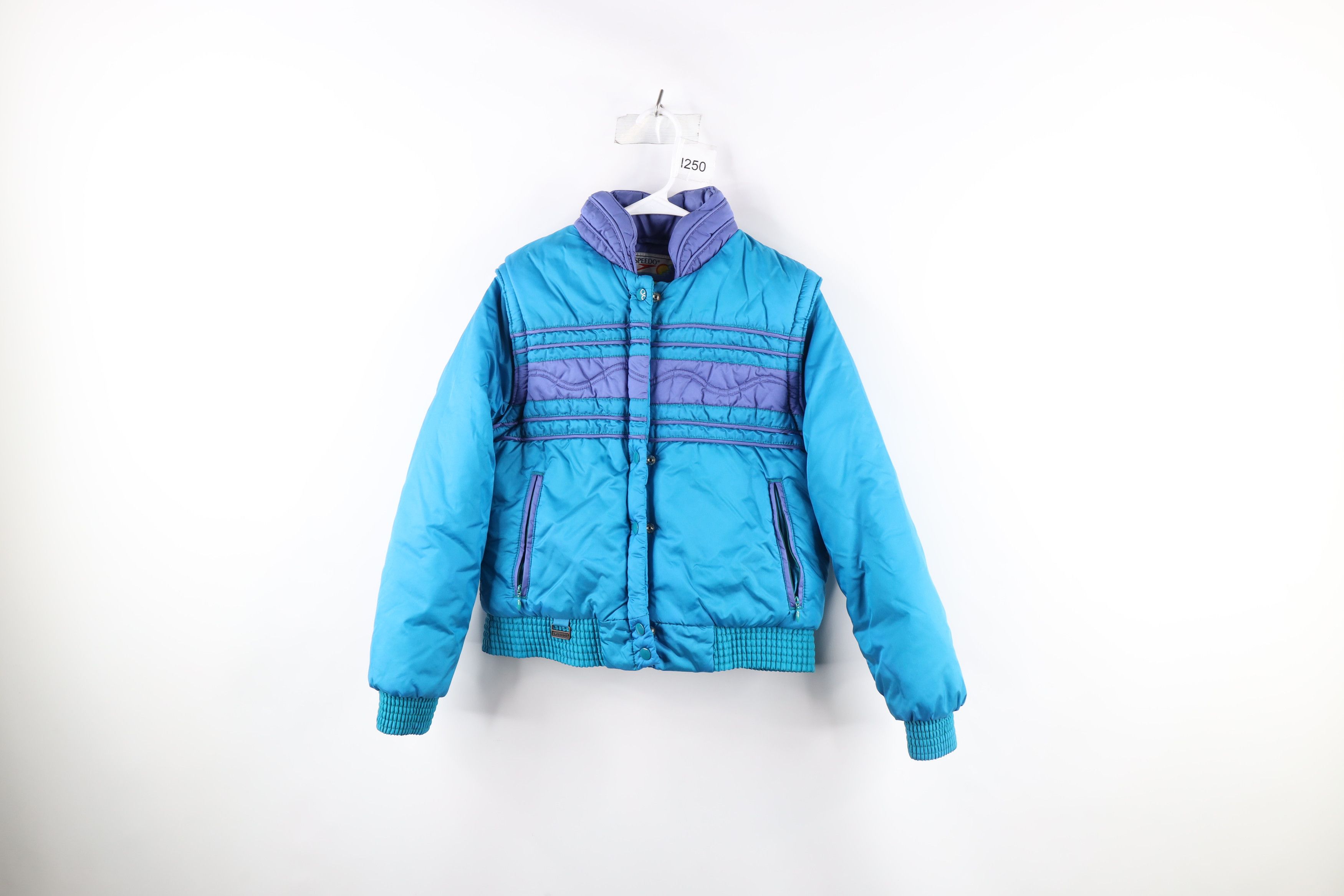 Speedo × Vintage Vintage 80s Speedo Zip Off Sleeves Puffer Jacket Vest ...