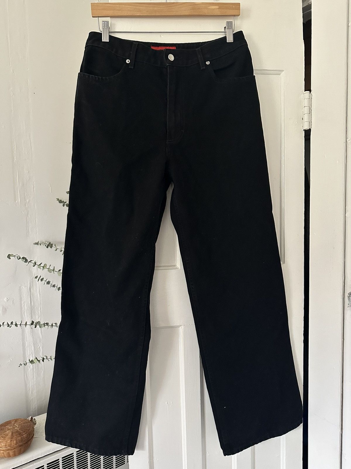 Eckhaus Latta Eckhaus Latta Wide Leg Jeans Black | Grailed