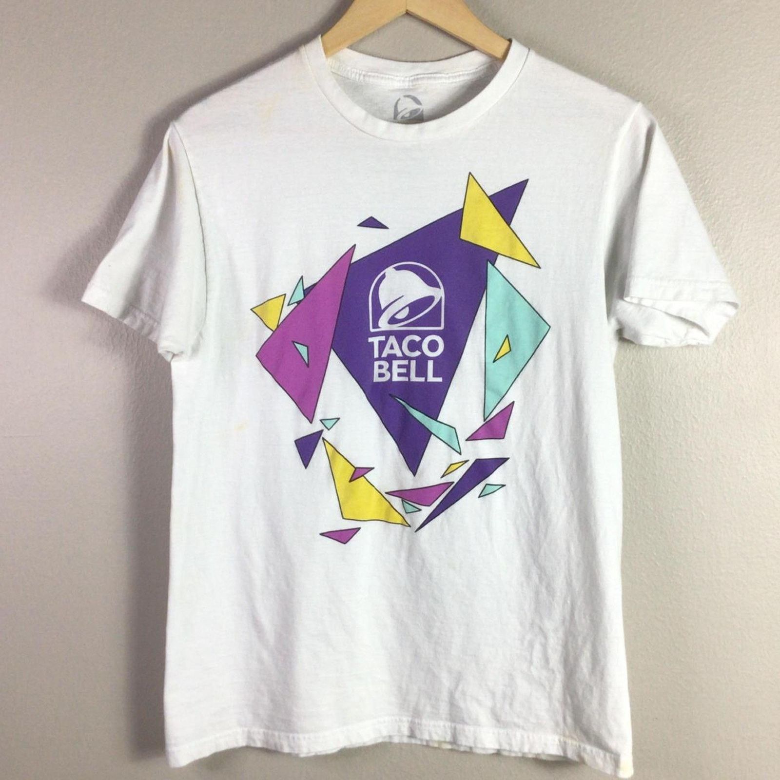 Streetwear Retro Taco Bell Logo 80s look T Shirt White Medium | Grailed