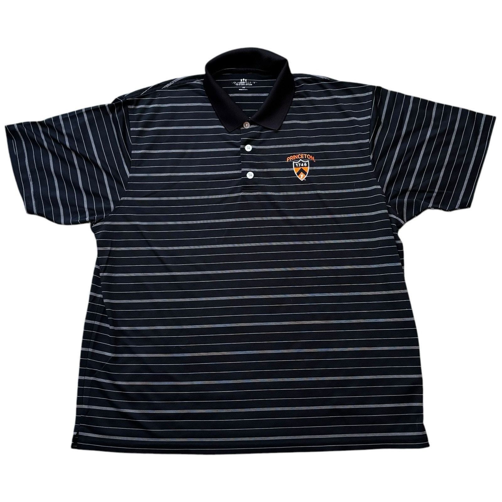 Gear for Sports Princeton Polo Shirt Large Black Striped Golf ...