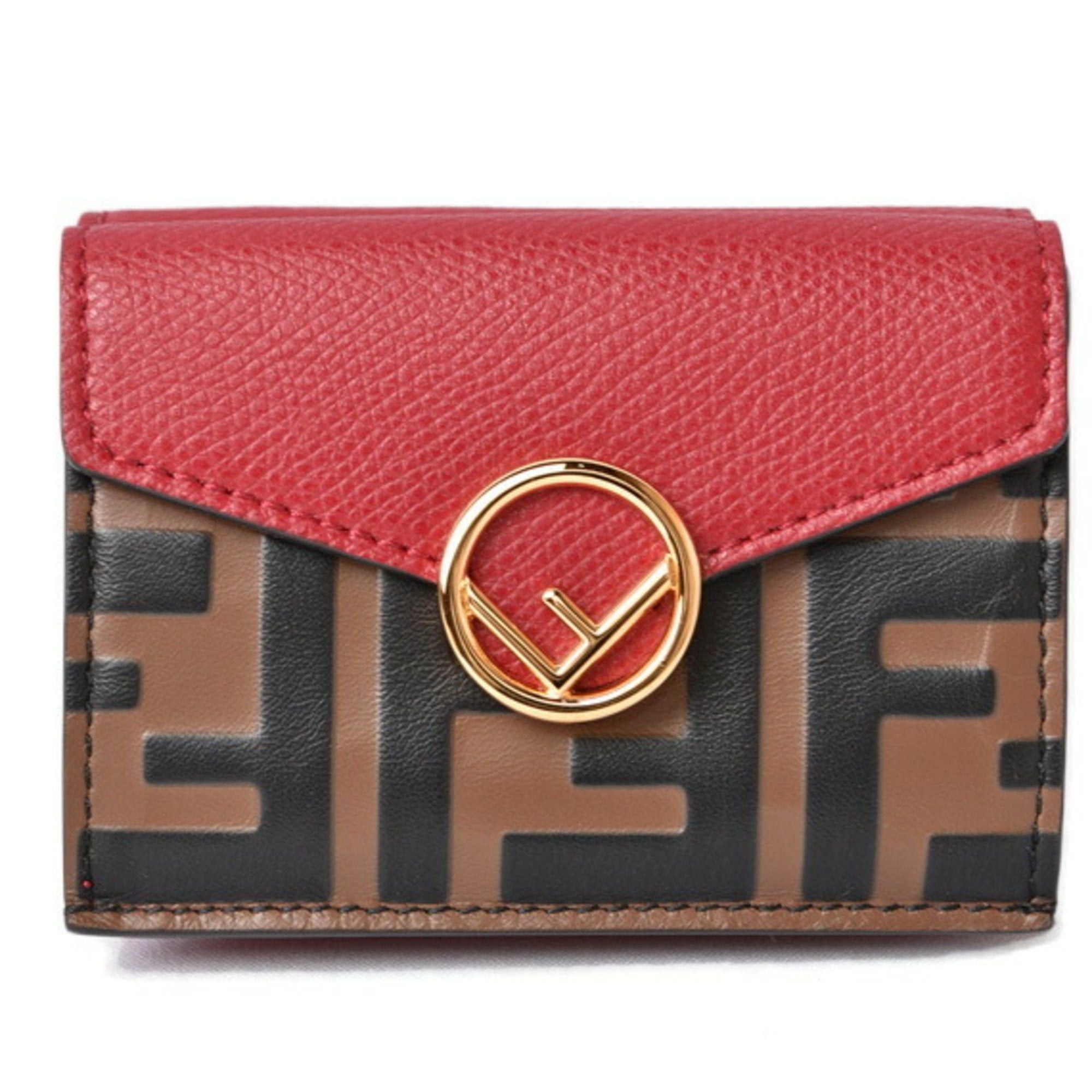 Fendi Fendi outlet FENDI trifold wallet F is IS micro 8M0395 ROSSO red | Grailed