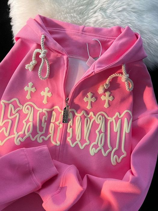Vintage y2k Embroidery Graphic Full Zip Hoodie | Grailed
