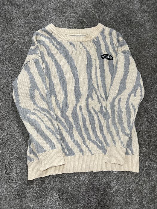 Vintage Vintage Knitted Sweater Y2K Zebra Print High Quality Design ...