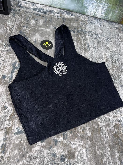 Chrome Hearts Chrome hearts logo crop top | Grailed