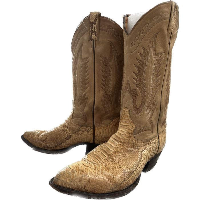 Tony Lama Tony Lama Womens Vintage Size 6EE Tan Western Python Snake S ...