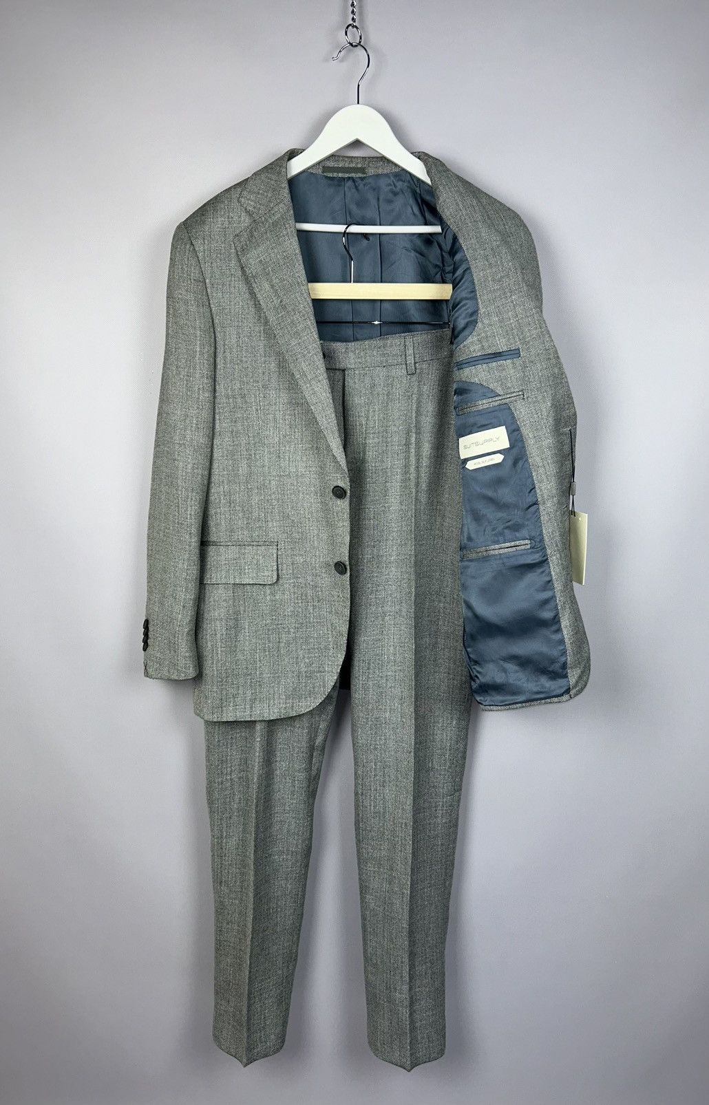 Suitsupply SUITSUPPLY Lazio Ethomas Wool Silk Linen Suit Grey US40 ...