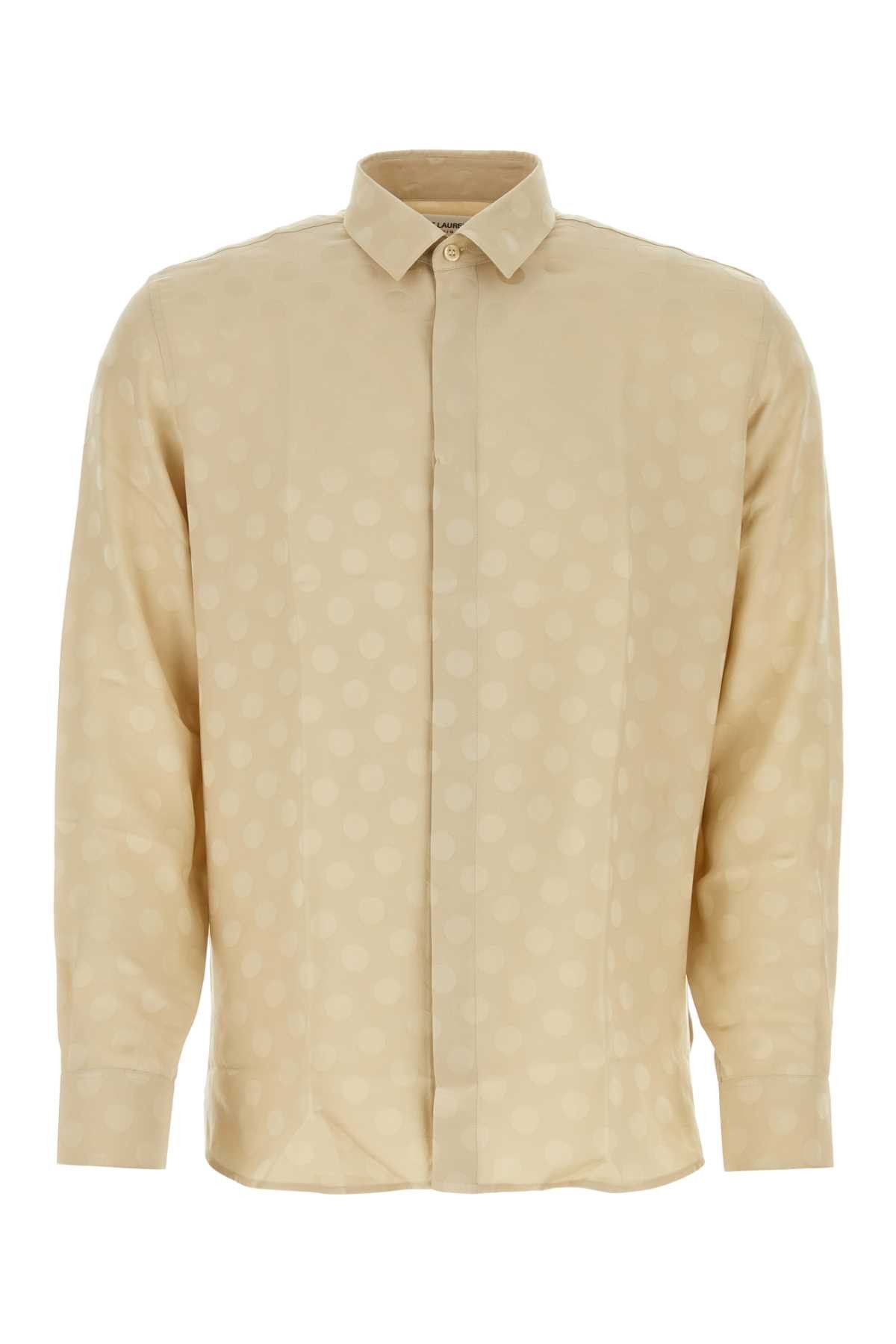 Saint Laurent Paris Beige Silk Shirt | Grailed