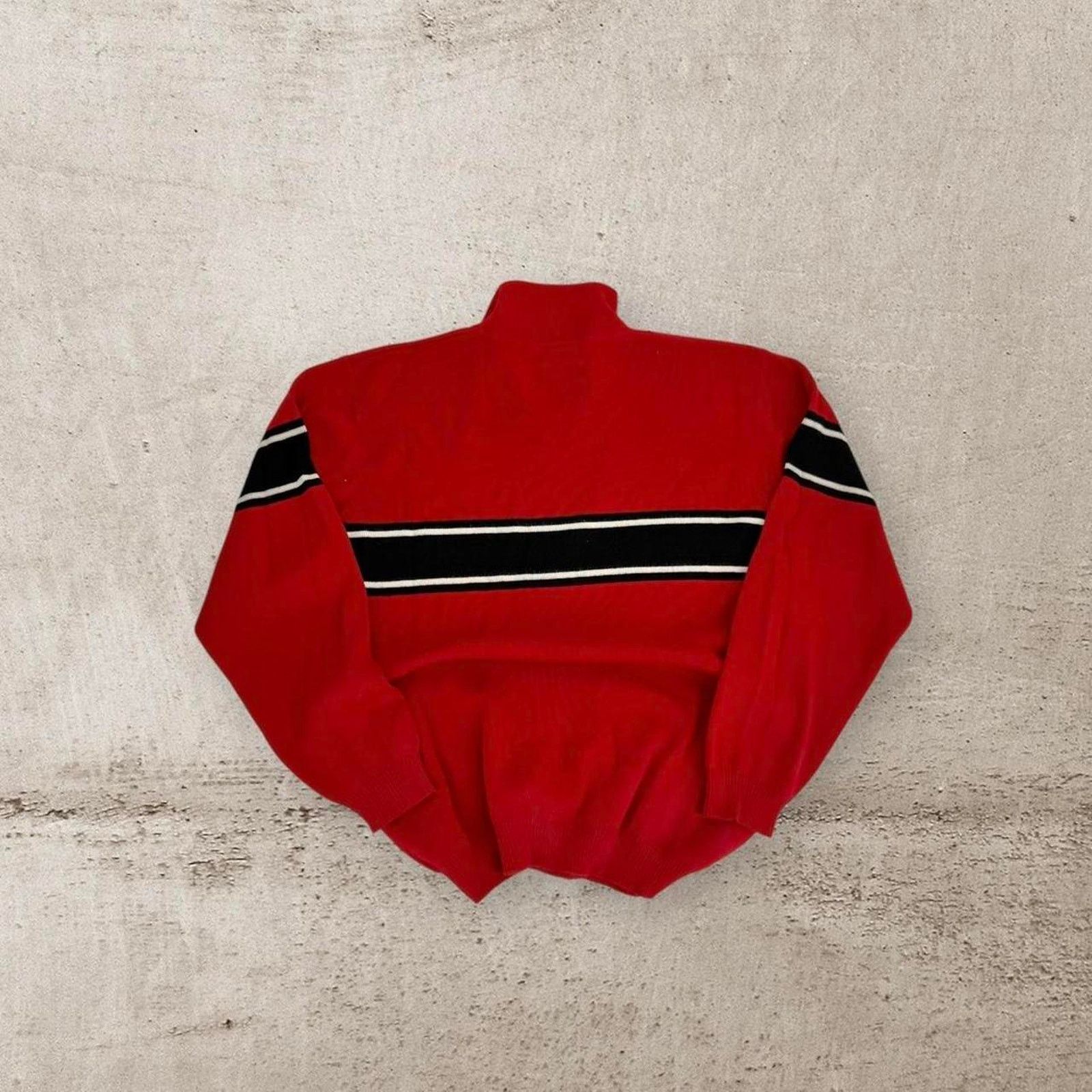 Meister Vintage 90s meister striped baggy quarter zip sweater | Grailed