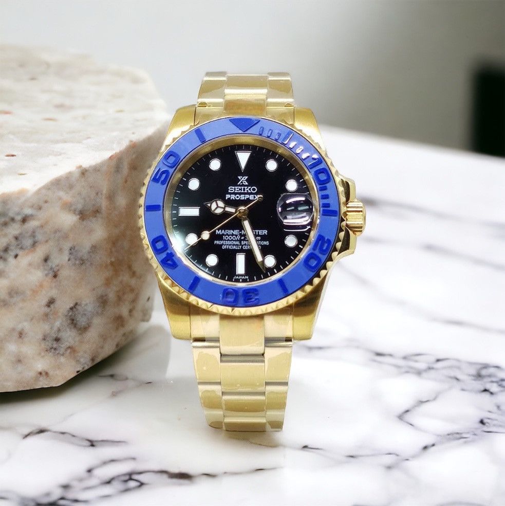 Japanese Brand × Seiko Seiko Mod Prospex Yachtmaster Blue Gold 41mm ...