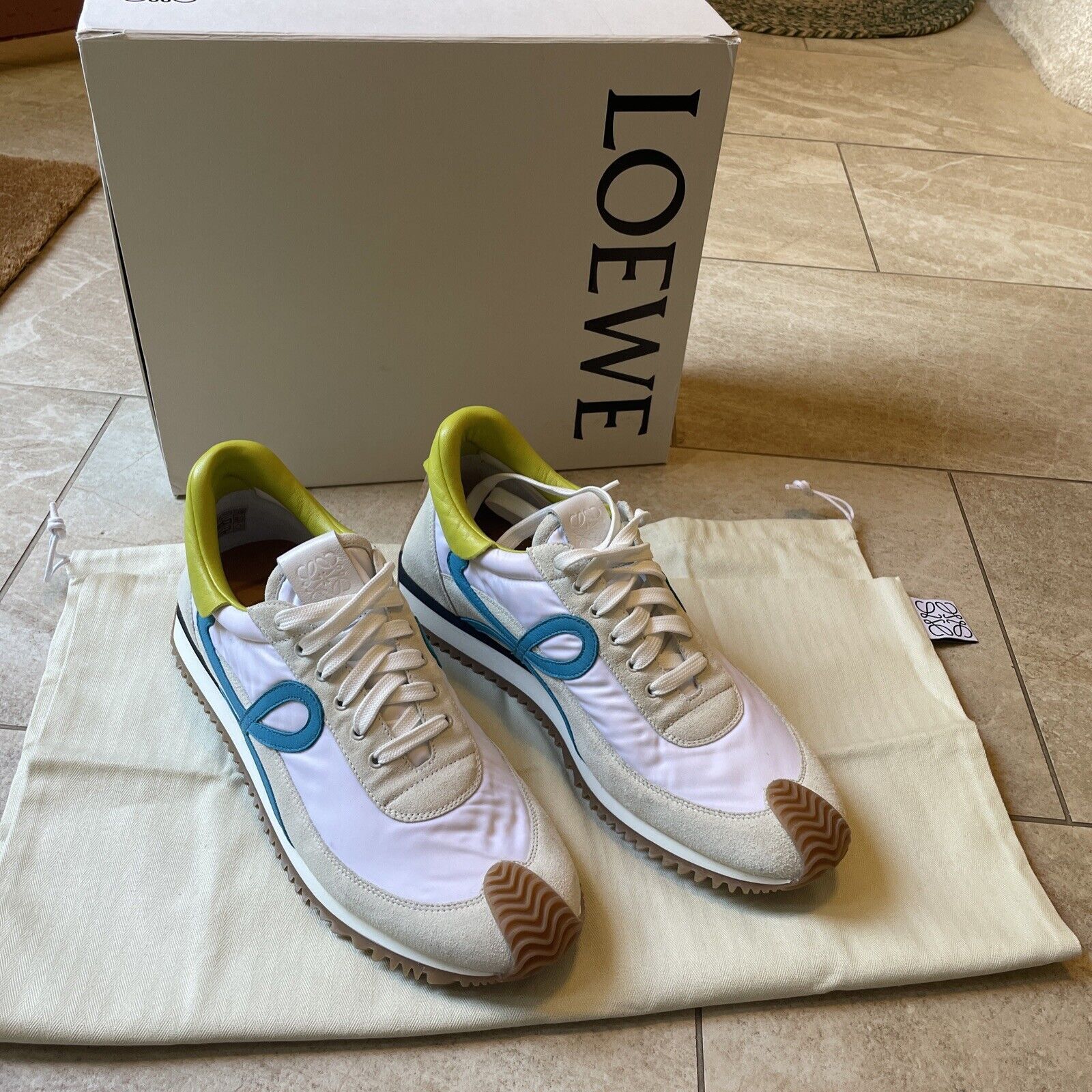 Loewe flo runner sneakers in white New Floor Sample $790 | Grailed