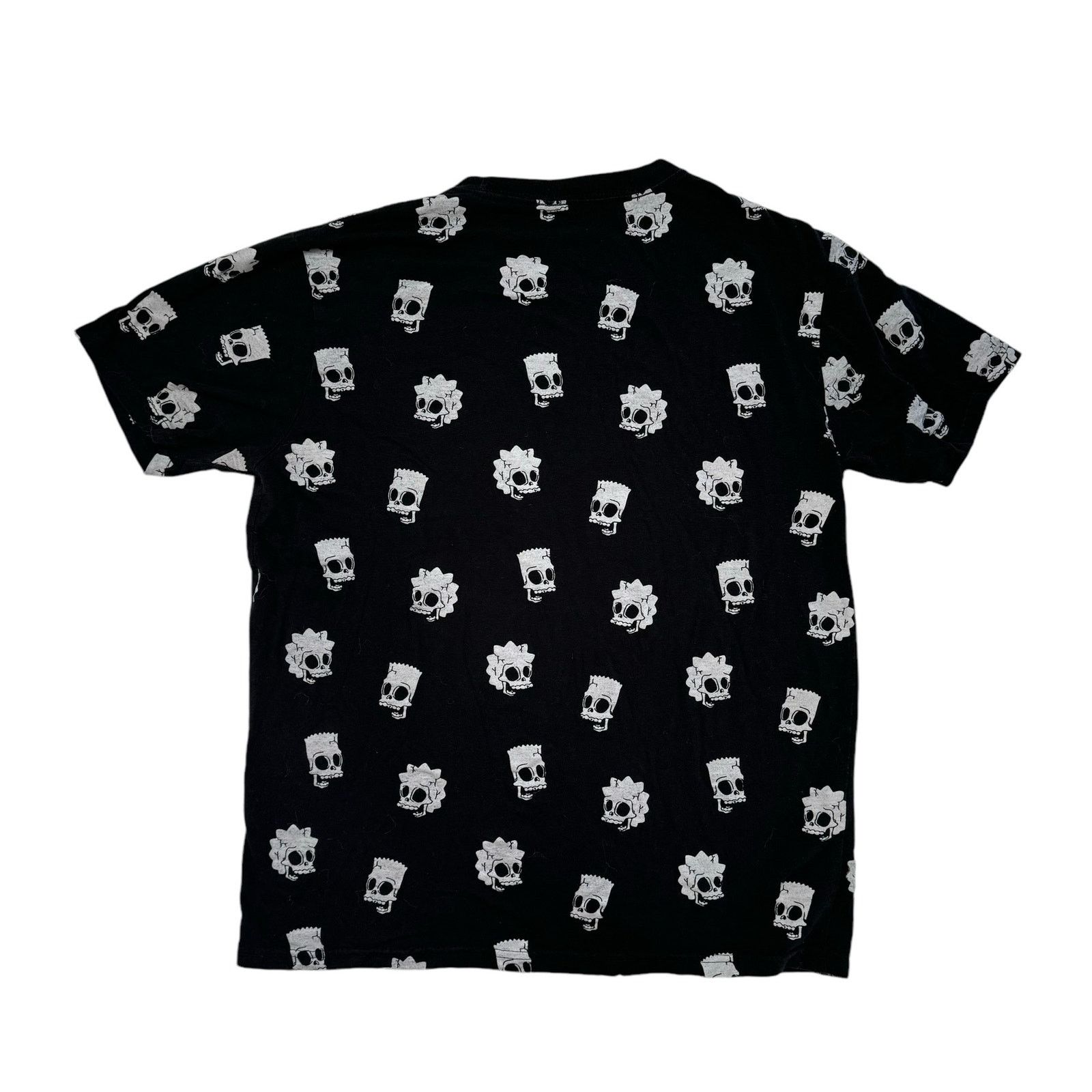The Simpsons SIMPSONS Spooky Skulls Bart & Lisa Black Tee Large Unisex ...