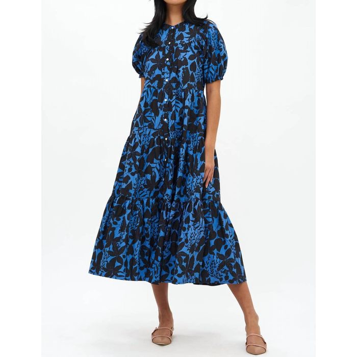 Oliphant OLIPHANT Scoop Tiered Midi Dress In Willow Blue | Grailed