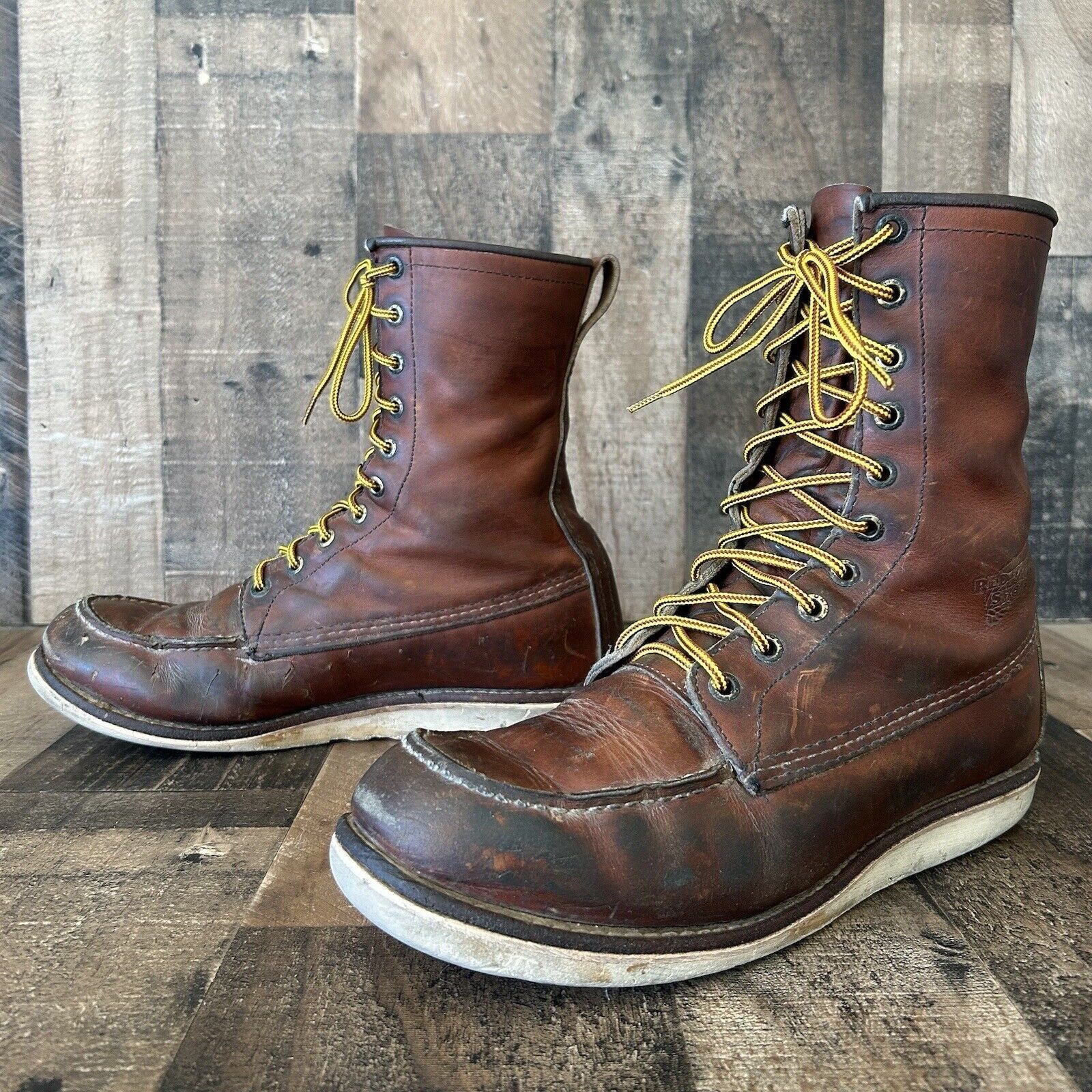 Red Wing Red Wing 10877 Moc Toe Leather Lace Up Work Boots Mens 10 D ...